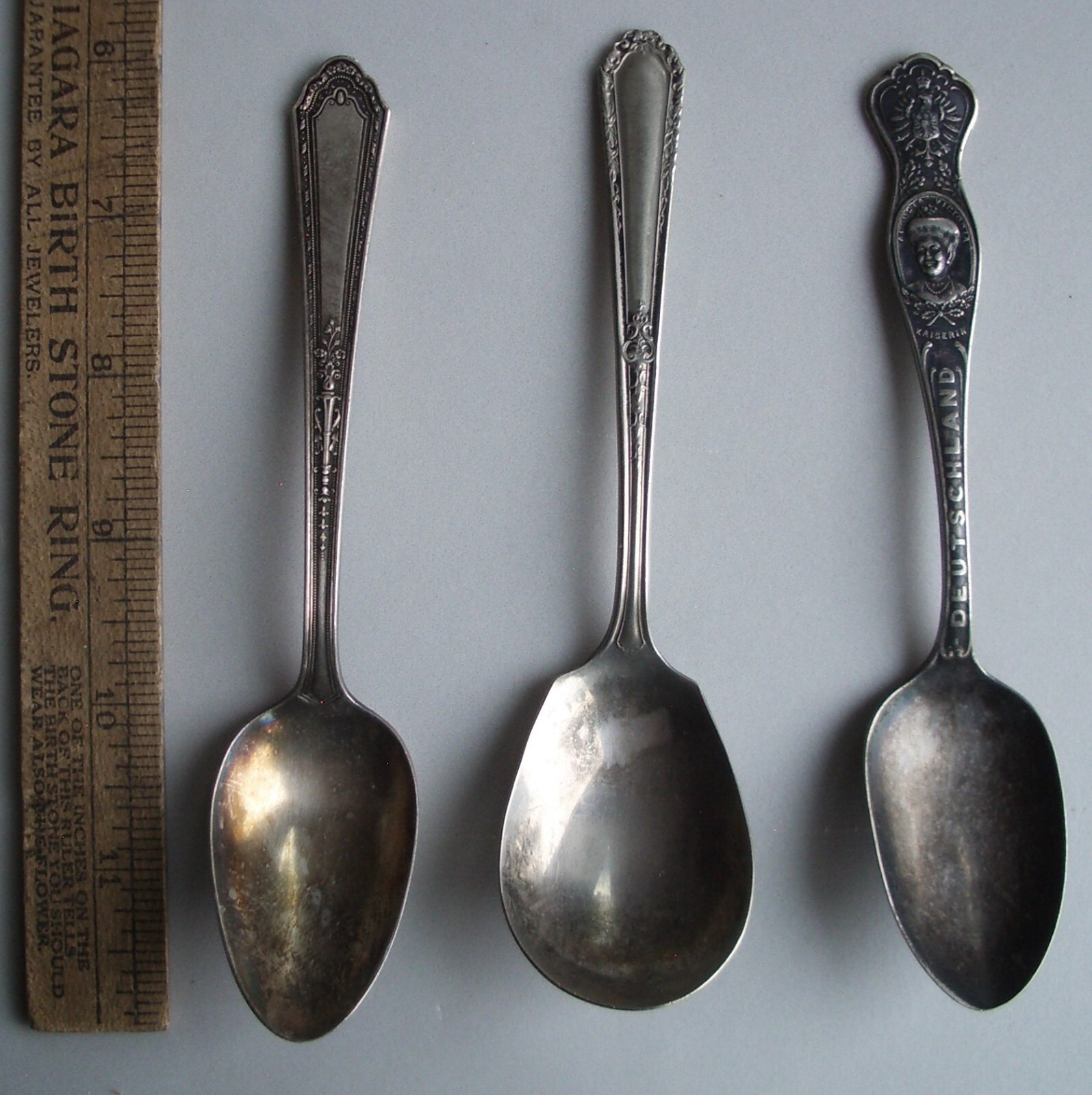 4 Antique SilverPlate Spoons 2 souvenir Trans-Mississippi Expo/World ...