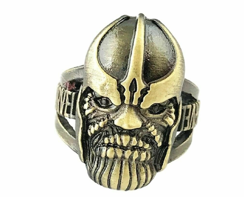 Avengers Infinity War Thanos Face Bronze Metal Band Finger Ring Unisex ...