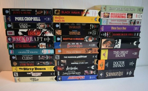 Lot of [33] Action Drama War Thriller Classic Movies VHS 4 Double Sets ...