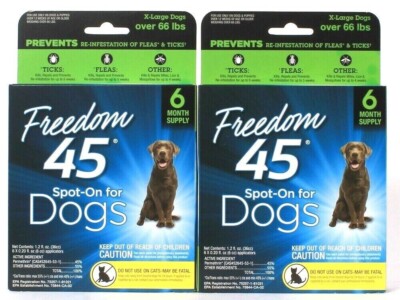 (2 Packages) Freedom 45 Spot On For XL Dogs Over 66 Lbs Topical 6 Month ...