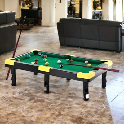Kids Fun Mini 8 Ball Pool Table Top Snooker Game Set Indoor, Family ...