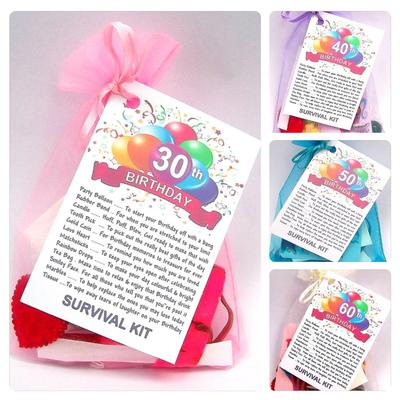 30th 40th 50 60 BIRTHDAY PRESENT SURVIVAL KIT FUN NOVELTY GIFT CARD ...