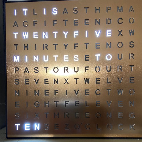 Sharper Image Light up Electronic Plug-In Word Clock, Black Finish with ...