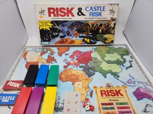Vintage 1990 RISK & CASTLE RISK Board Game, Two Games in One Complete ...