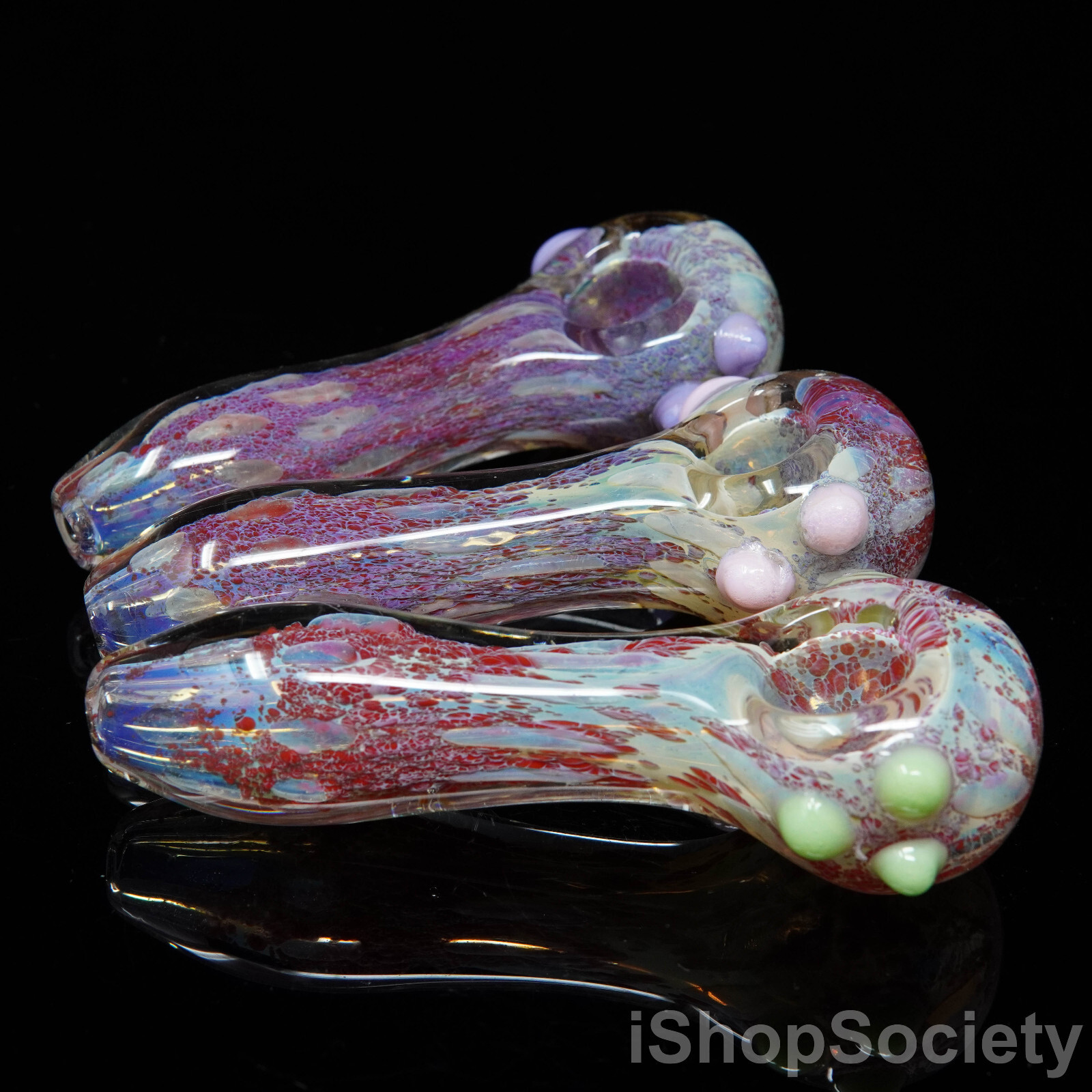 4.5" Droplet Colored Frit Tobacco Smoking Pipe Thick Collectible Pipes ...