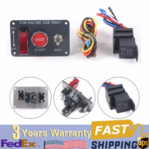 Universal Ignition Engine Start Push Starter Button Panel Toggle Switch ...
