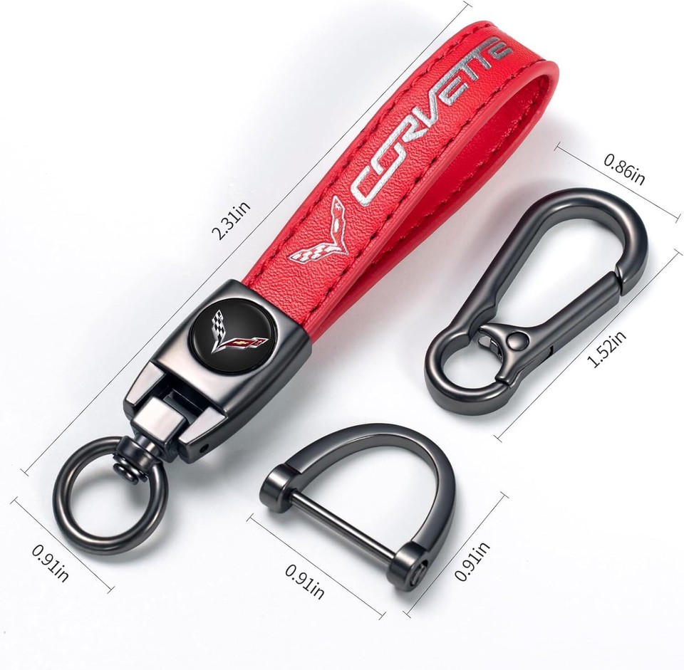 TACOMA Genuine Leather Car Keychain Fit for Corvette C4 C6 C5 C7 C8 Cv ...