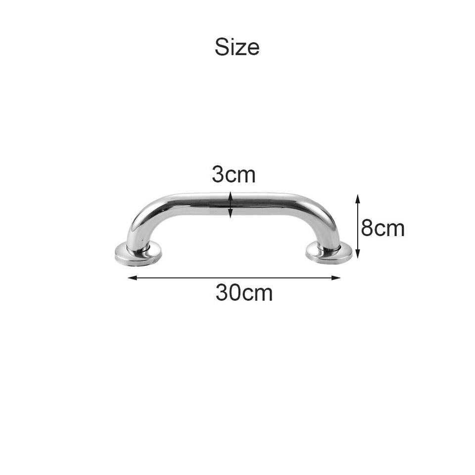 Chrome Home Bathroom Disability Handle Hand Rail Grab Safety Bar Anti ...