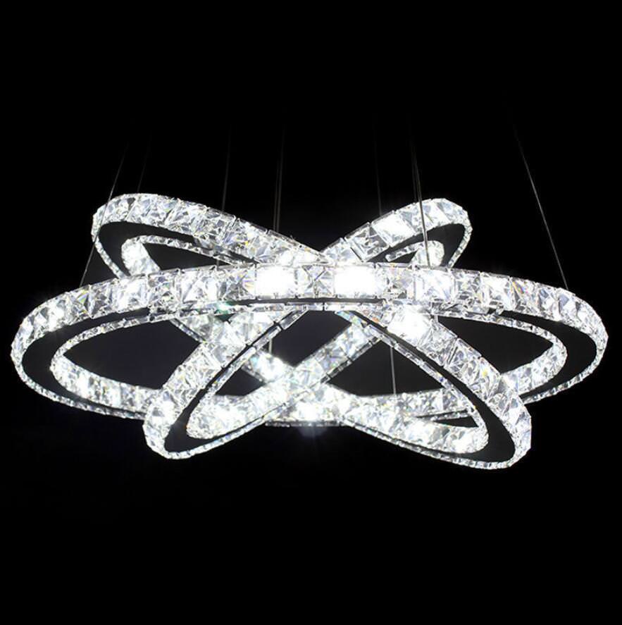 Luxury Ring Crystal Chandelier LED Ceiling Lamp Living Room Pendant ...
