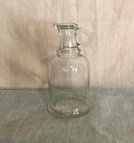 Unique Vintage Clear Glass 6" Bottle with Handle - Pat Appld For Marked ...