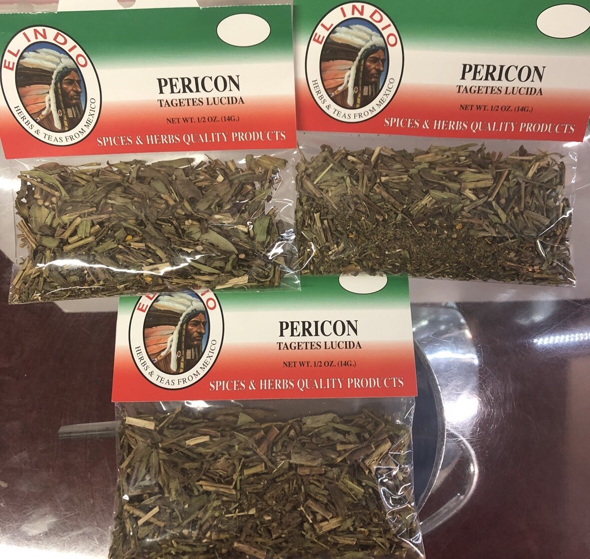 New Mexican Herbs 3 bags Yerba Pericon Mexicanas Sellada El Indio 42g ...