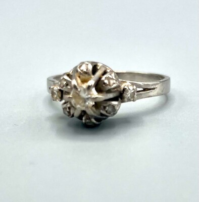 WHITE GOLD DIAMOND RING. SPAIN. YEARS 40. | eBay