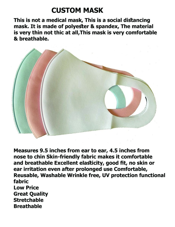 Customized Mask Face Cover Washable Reusable Custom Mask Any Photo Text ...