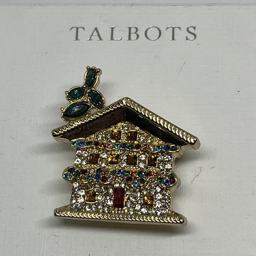 Talbots House Brooch Pin Green Teal Mulit Colored Rhinestones. G | eBay