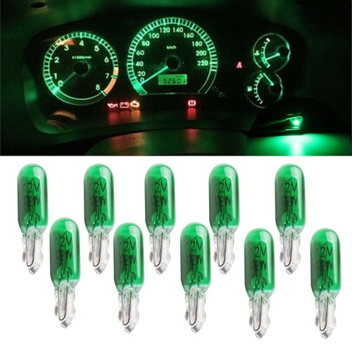 10Pcs Green T5 Car LED Dashboard Dash Lamp Halogen Bulbs Instrument ...