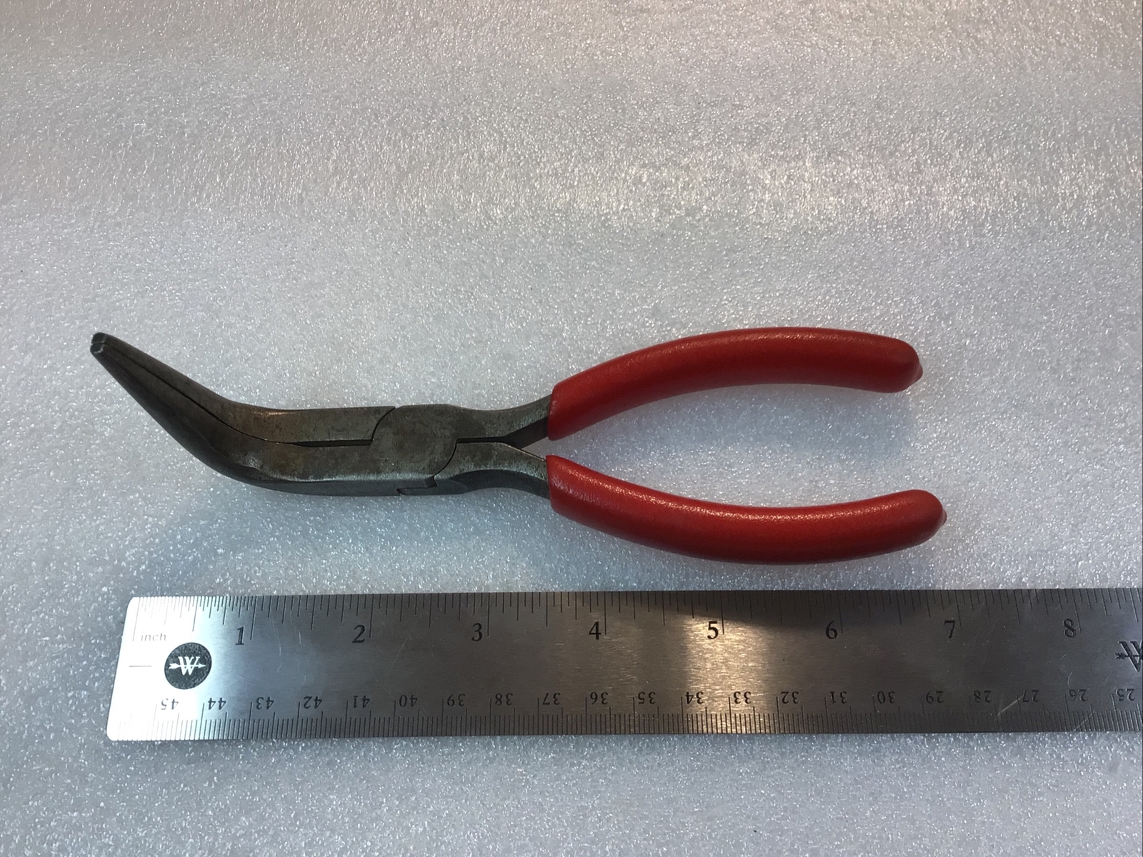 Snap On#497CCP - 90° Angle Jaw, Needle Nose Pliers, Red Vinyl Handled ...