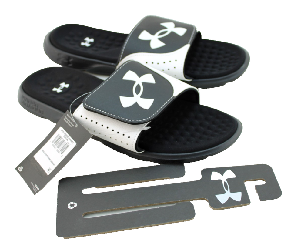 New UNDER ARMOUR Men's 10 Ignite Pro Black / White Logo Adjustable ...