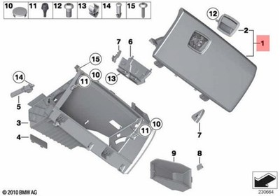 Genuine BMW Alpina Hybrid 7L B7 B7L B7LX B7X F01 F02 Glove Box Lid ...