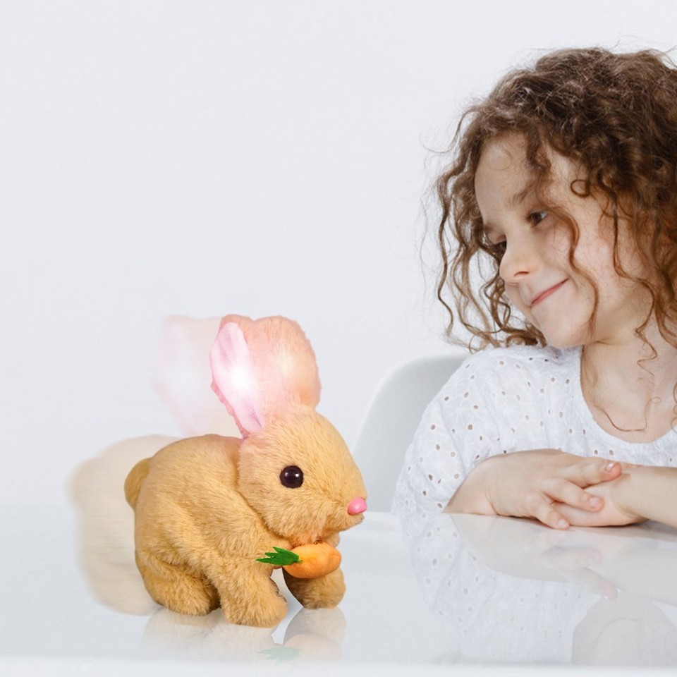Bunby My Realistic Bunny Toy 7'',Plush Glowing Interactive Robot ...