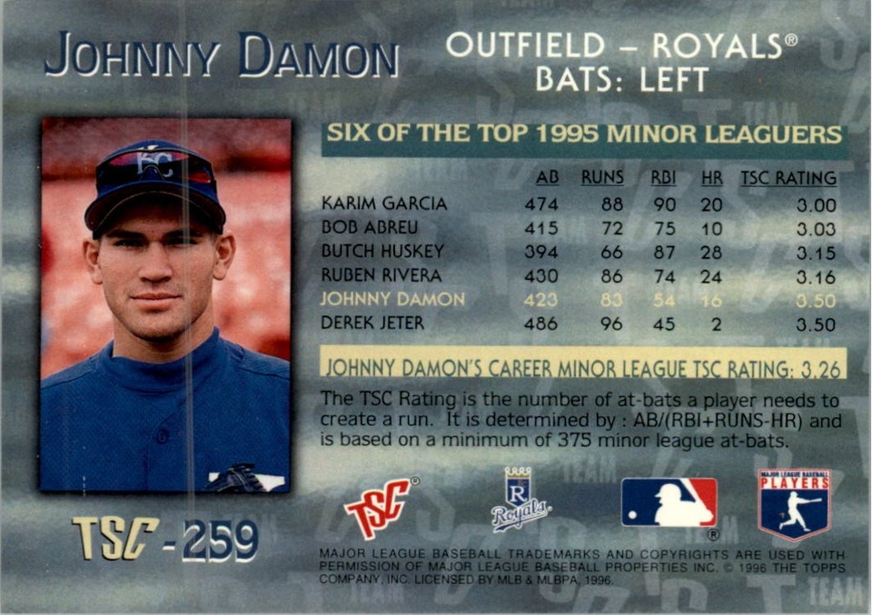 1996 Stadium Club Silver #259 Johnny Damon TSC SP - BB | eBay