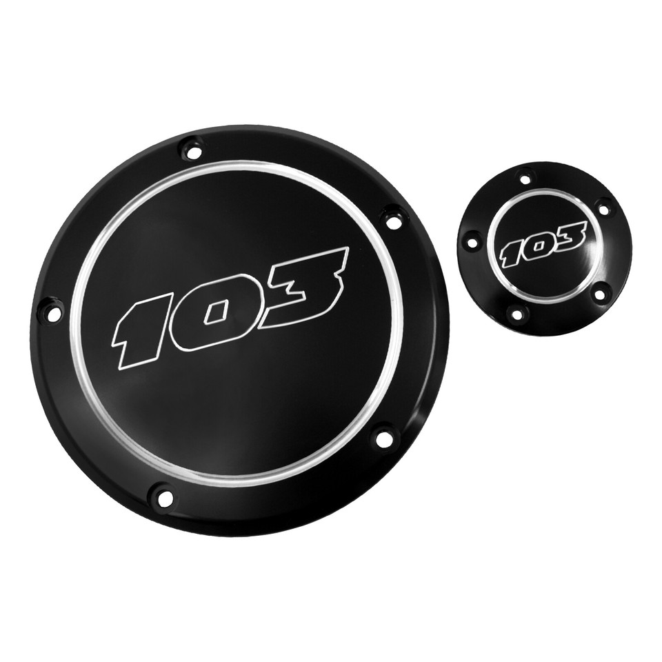 Black 103 Derby Timing Timer Covers For Harley Softail Breakout Fat Boy ...
