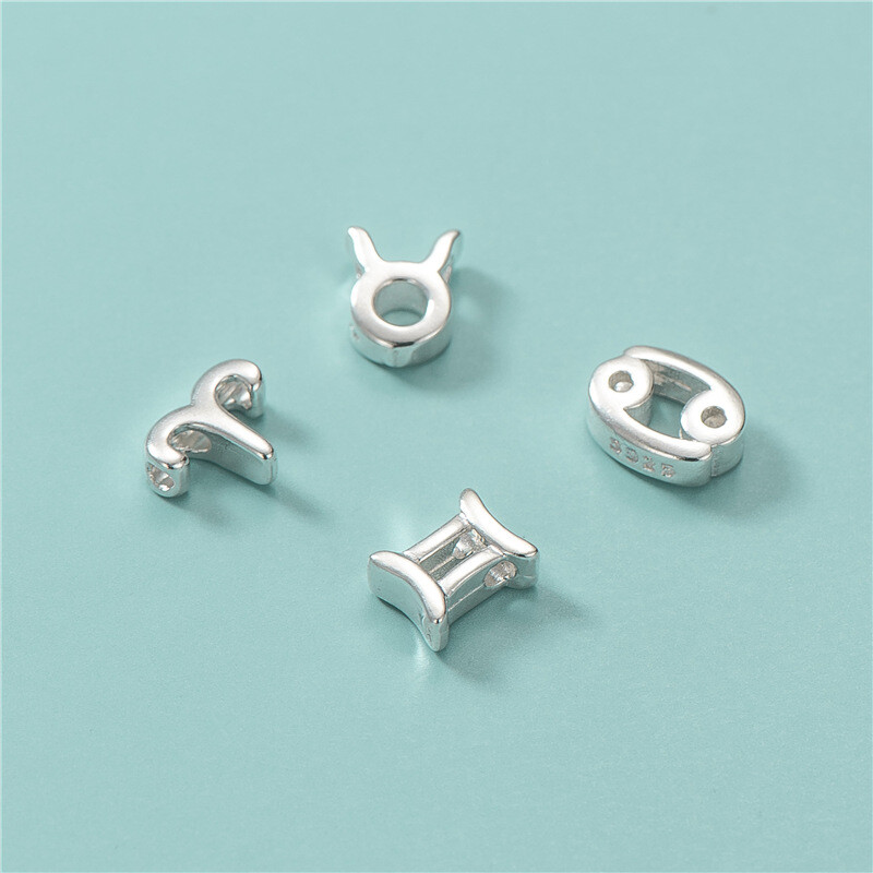 925 Sterling Silver 12 Constellation Sign Zodiac Beads Bracelet ...