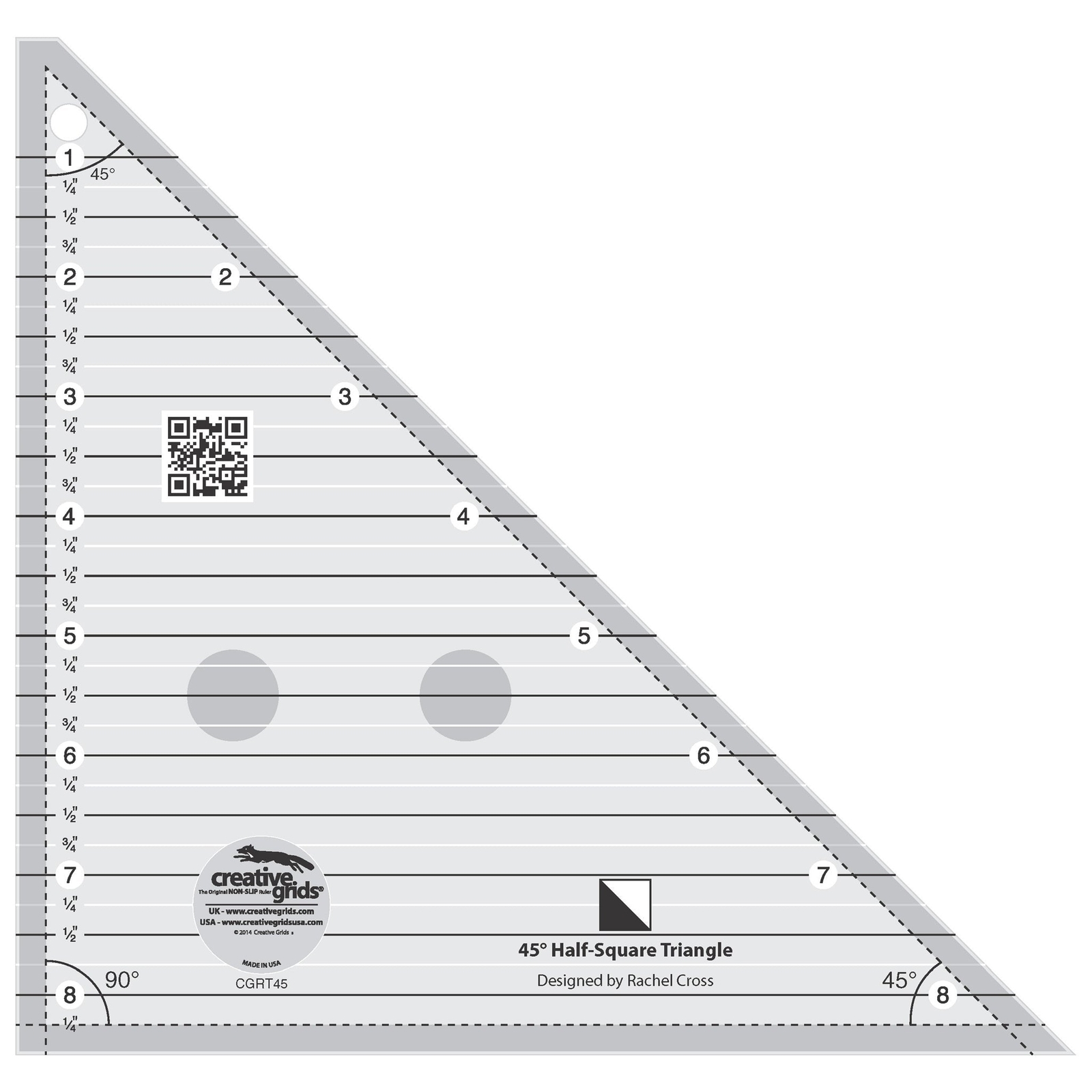 Creative Grids 45 Degree Half-Square Triangle Quilt Ruler (CGRT45) | eBay