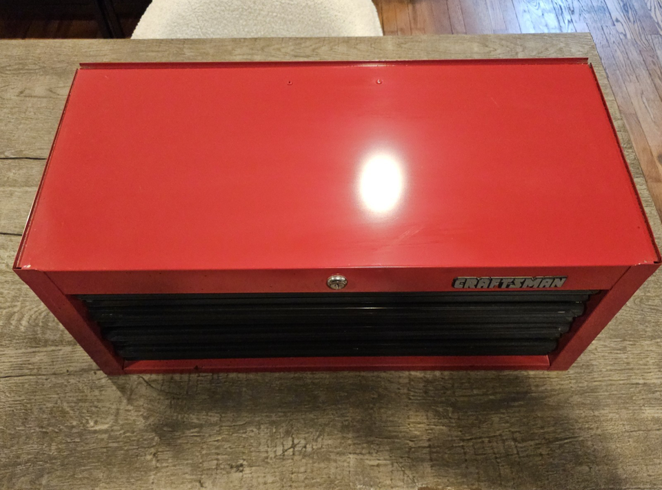 Vintage Red Craftsman 4 Drawer Intermediate Chest Middle Tool Box 26 ...