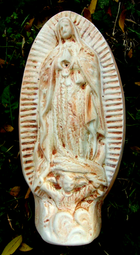 Guadalupe plastic mold concrete plaster religious mould 9.5" x 4.5" x 1 ...