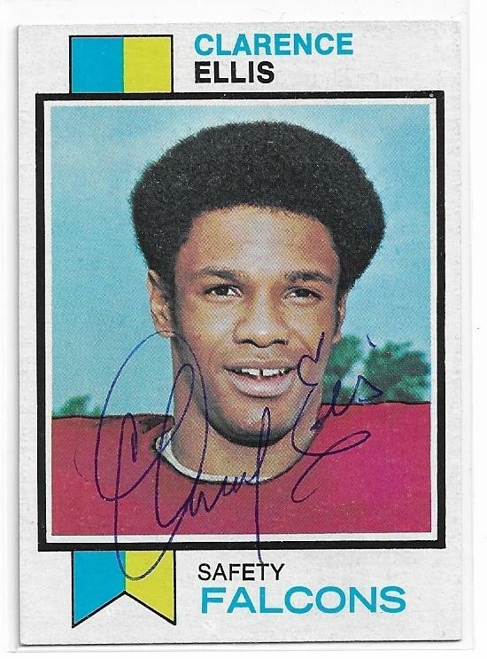 CLARENCE ELLIS Autographed Signed 1973 Topps Football card #9 Atlanta ...