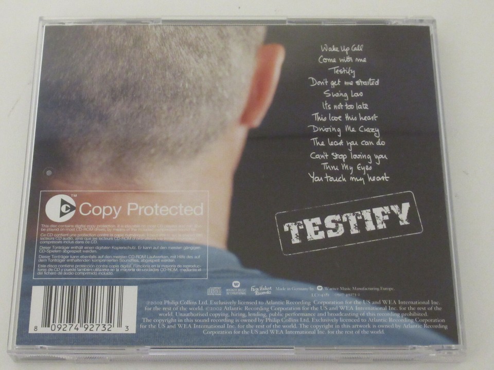 Phil Collins – Testify / Face Value Records – 5050466-1484-2-1 CD Album ...