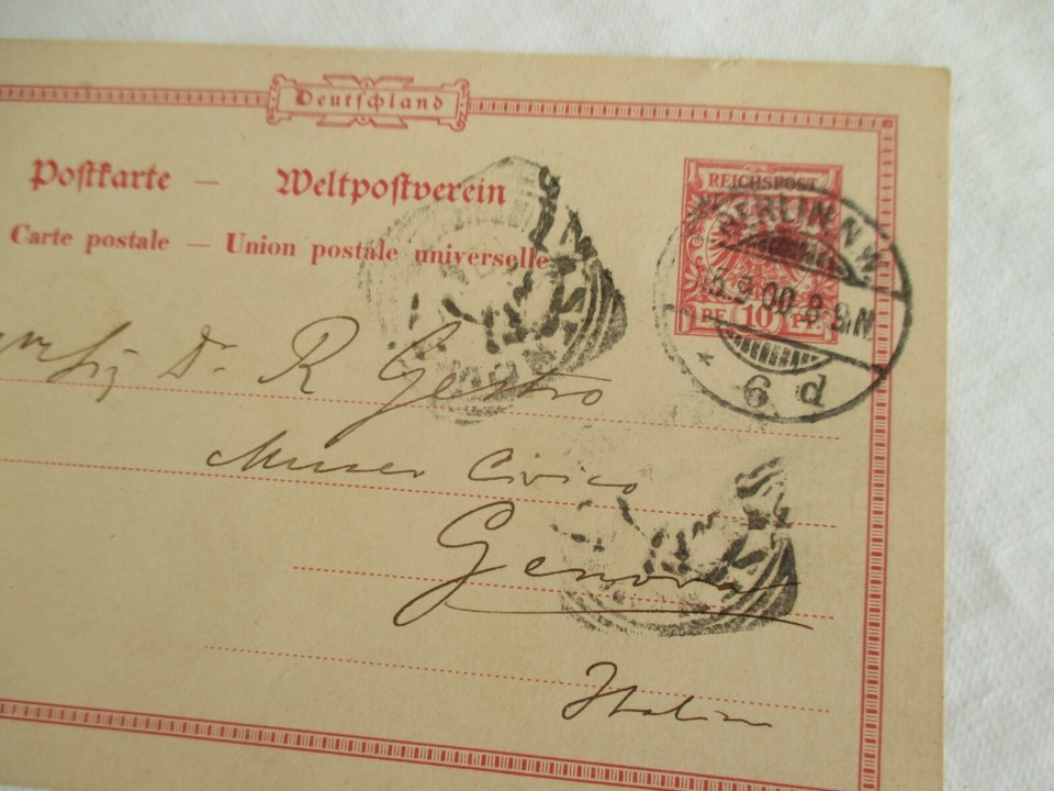 ENTIER POSTAL CARTE LETTRE ALLEMAGNE 1900 POUR ITALIE OBLITÉRATION ...