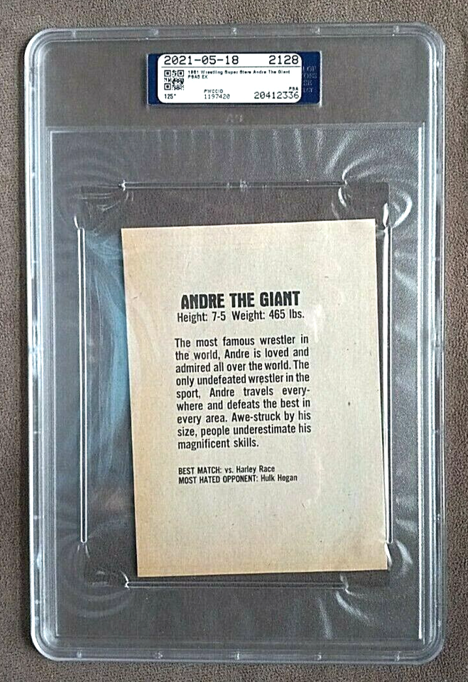 1981 Wrestling Super Stars Andre The Giant WWF/NWA/AWA PSA Graded 5 EX ...
