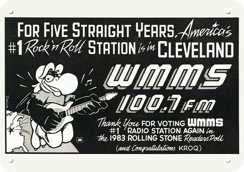 1984 WMMS 100.7 FM Cleveland #1 Radio Station * DECORATIVE REPLICA ...