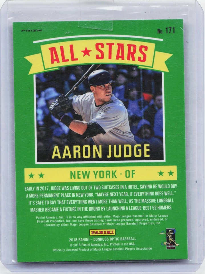 2018 Donruss Optic #171 Aaron Judge Pink | eBay