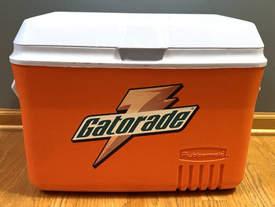 Vintage Rubbermaid Gatorade Orange Double Handled 48qt Cooler Ice Chest ...