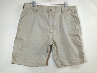 Carhartt Canvas Work Shorts B147 Tan Sz 40 (meas 39x9) Carpenter Cell ...