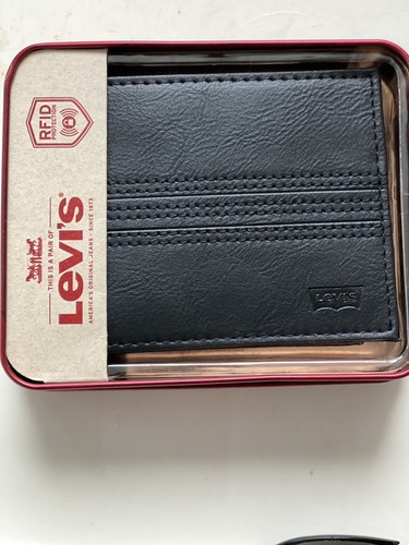 Levis Mens Rfid Credit ID card Bifold Wallet Black | eBay