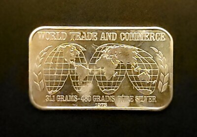 RARE WORLD TRADE & COMMERCE-USSC MINT-999 SILVER 1 OZ OUNCE ART ROUND ...