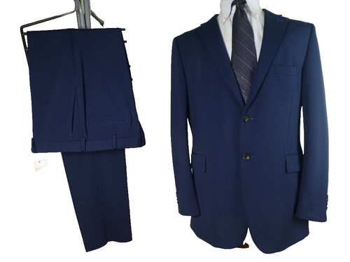 NWOT Perfect Suit Factory Suits 44R? W39 Blue Stripes New BB8 185cm ...