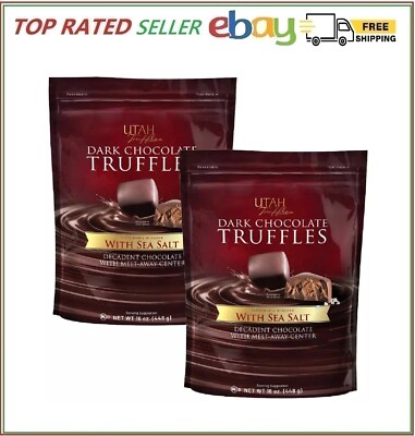 2 Pack Utah Truffles Dark Chocolate Truffles with Sea Salt 1 lb Bag | eBay