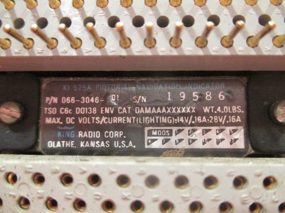 Beechcraft T-42A King Radio Corp KI 525A Navigation Indicator PN 066 ...