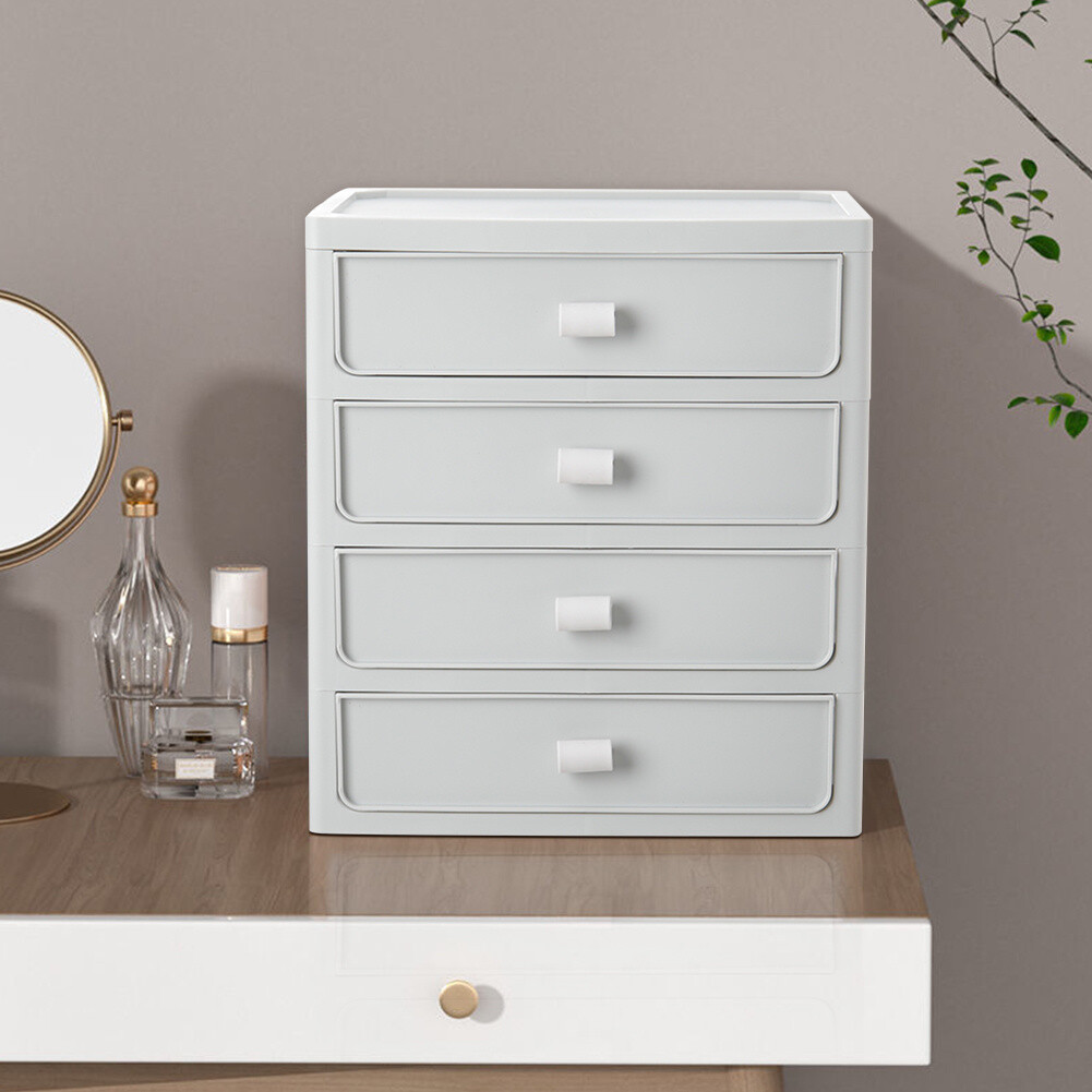 2-4 Tier Large Storage Box Office Home Desk Cosmetic Stationery Case ...