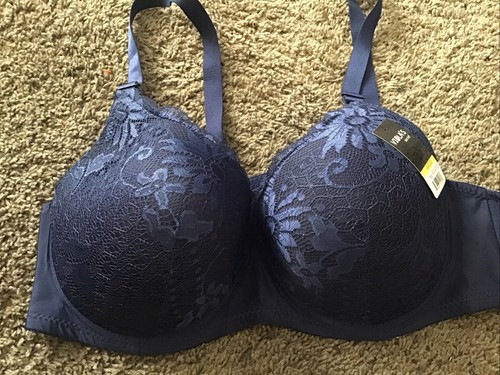 NWT VIOLA'S SECRET SIZE 44DD Navy Blue PADDED UNDERWIRE BRA | eBay