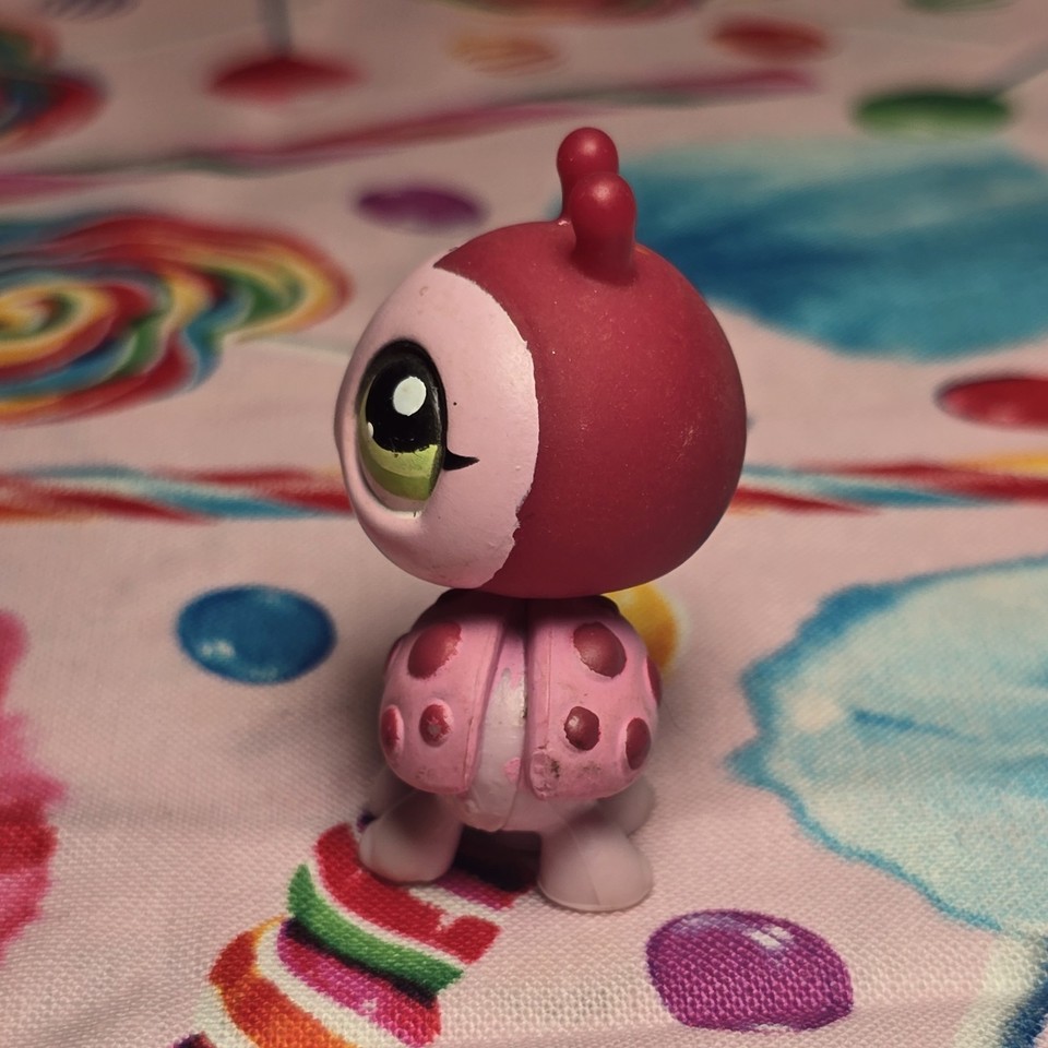 Littlest Pet Shop Authentic LPS #1474 Pink Red Ladybug Green Eyes Bug ...