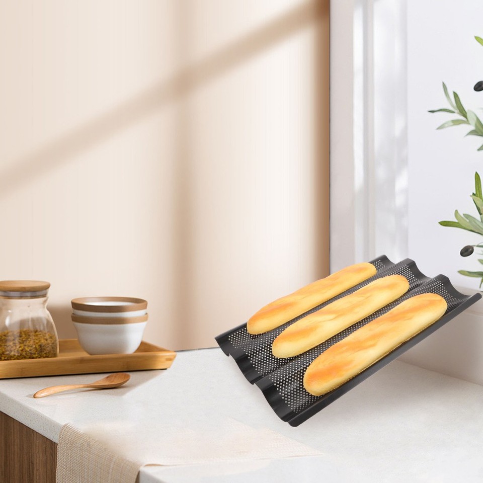 1pc French Bread Baking Pan Nonstick Baking Mold Wave Bread Baking Tray | eBay