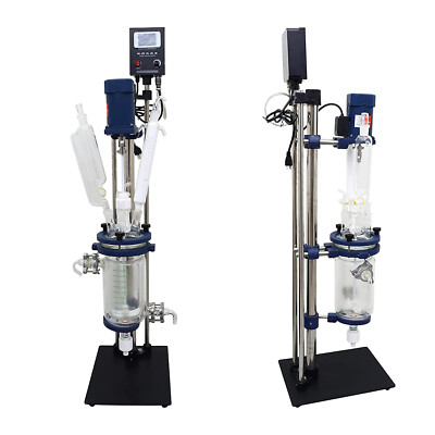 2L Laboratory Jacketed Reactor 110V Chemical Glass Reactor Jacketed ...