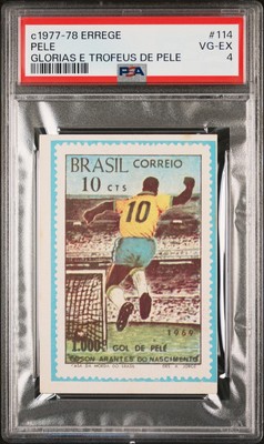 PSA 4 VG-EX Pele 1977 Errege #114 Rare Trading Card Glorias e Trofeus ...