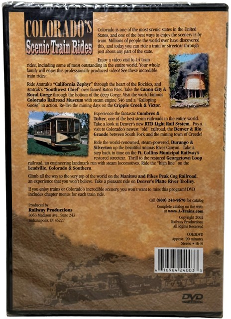 Railway Productions DVD Railroad Video Colorado's Scenic Train Rides ...