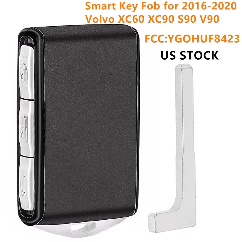 for 2016-2020 Volvo XC60 XC90 S90 V90 Keyless Remote Smart Key Fob ...